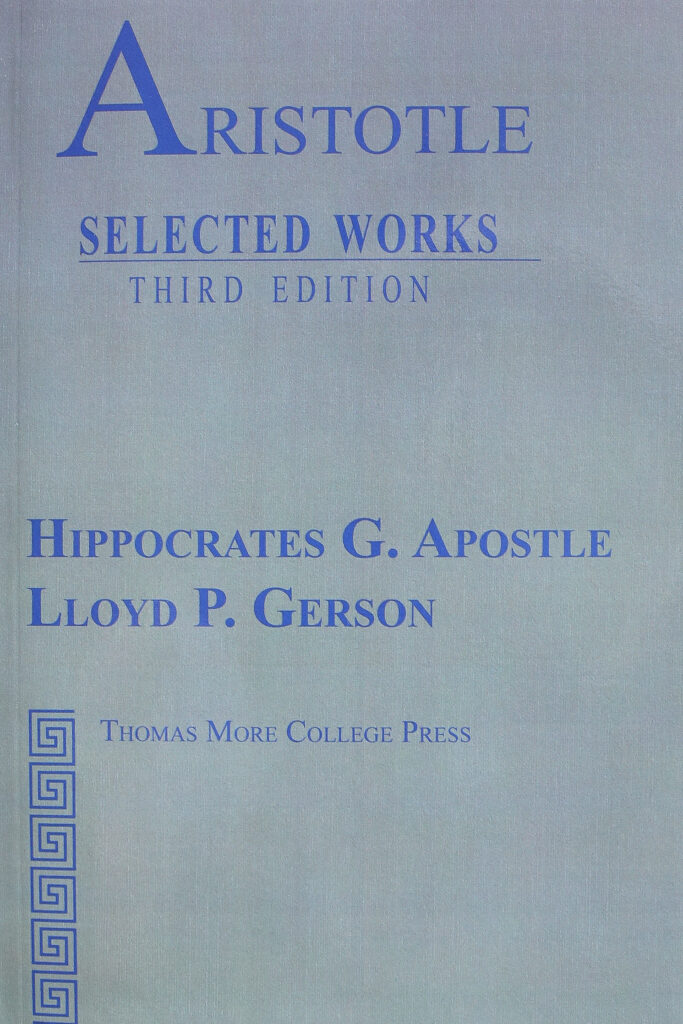 Aristotle’s Selected Works – The Thomas More College Press